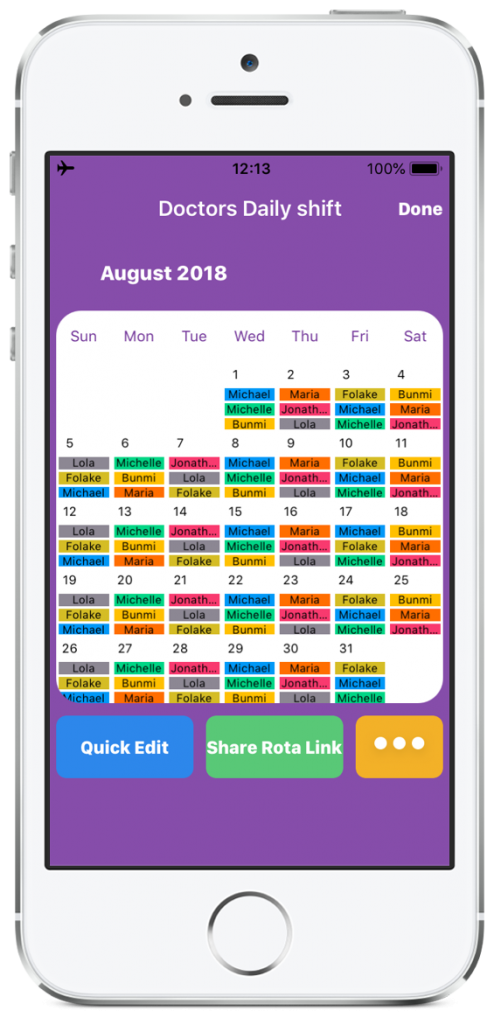Simple Rota Maker. Create and Share Rosters Easy